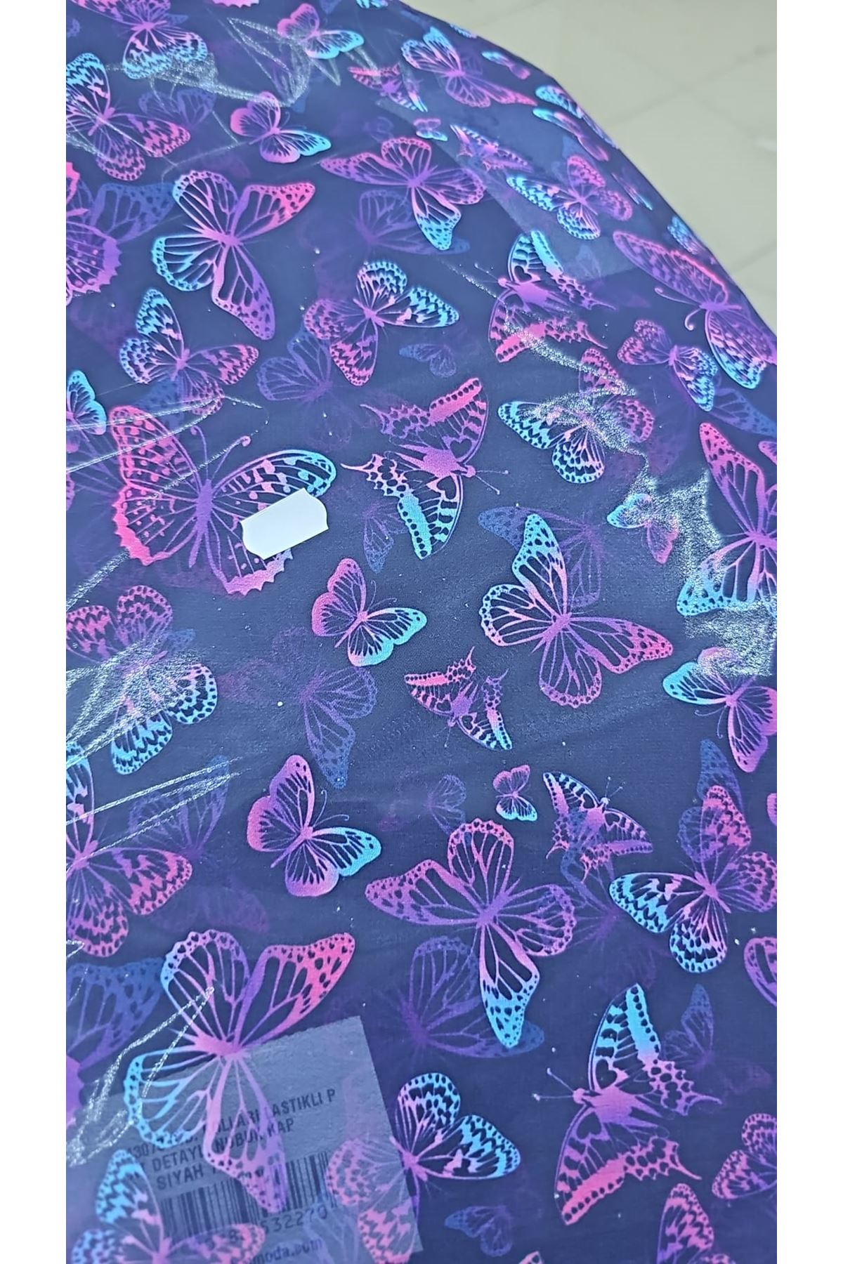 D-1735 Büyük Beden Garni Detaylı Pareo - Kelebek Desen Mor - Eslina ...